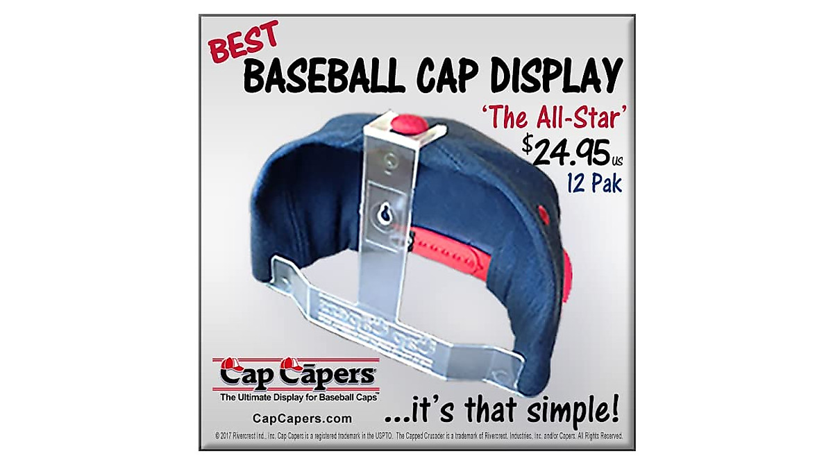 Cap Capers Baseball Cap Wall Display - Organize & Showcase Your Caps