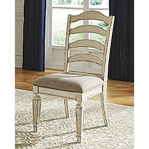 Signature Design by Ashley Realyn Dining Room Upholstered Chair 2 Count, Antique White