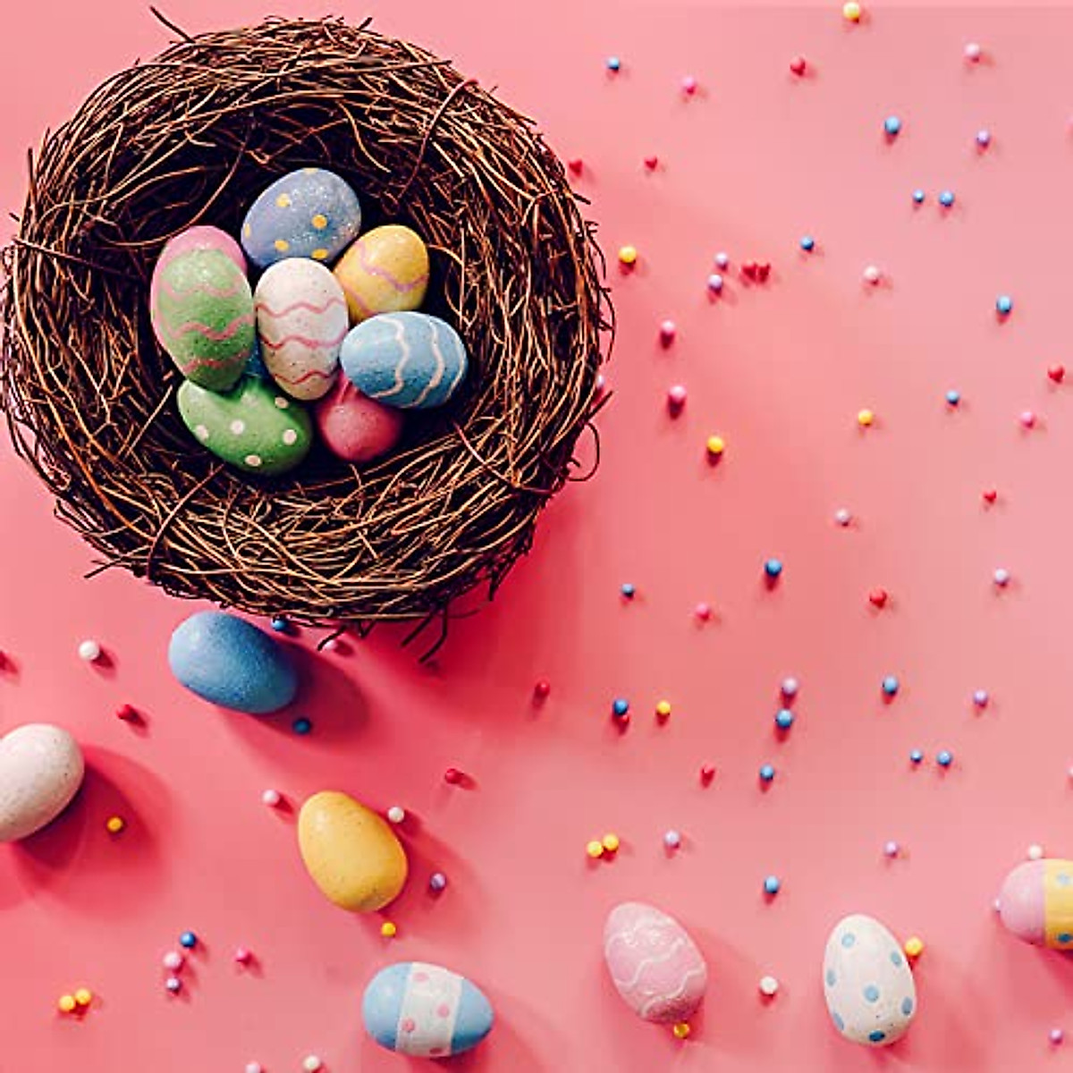 Asekonc 4PCS Easter Birds Nest Decorating, Rattan Nest for Crafts Home Party Decor Party, Wedding Patio Garden Succulent Planter Moss Landscape DIY Terrarium(5.9Inch)