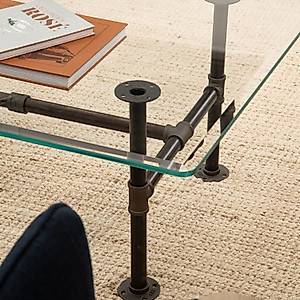 Spancraft 19" x 34" Rectangle Tempered Glass Table Top 3/8" Thick Flat Polish Edge and Touch Corners