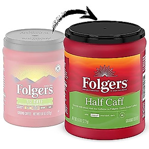 Folgers Half Caff Ground Coffee, Medium Roast, 9.6 Ounce