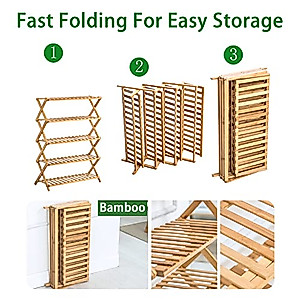 Five-Layer Shoe Rack Foldable Bamboo Shoe Rack No Installation Multifunctional Freestanding Shoe Rack Storage Rack For Doorway, Hallway, Closet, Living room, Bedroom Storage Organizer
