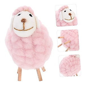Garneck Little Sheep Ornament for Kids Miniture Decoration Kids Mini Felt Sheep Decor Mini Sheep Statue Christmas Lamb Desktop Small Ornaments Felt Sheep Doll Crafts