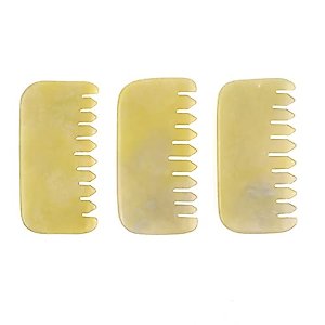 Natural Jade Massage Comb Guasha Scraping Facial Massage Tool Scalp Massagers Comb Gua Sha Scraper Multifunctional Meridians Therapy Massager Head Caring Relax