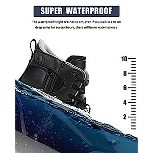 IRON JIA'S Motorcycle Shoes, Men Streetbike Casual Motorcycle Riding Boots Waterproof Anti-Slip Breathable Ankle Support Protective Gear Power Sport Footwear Black