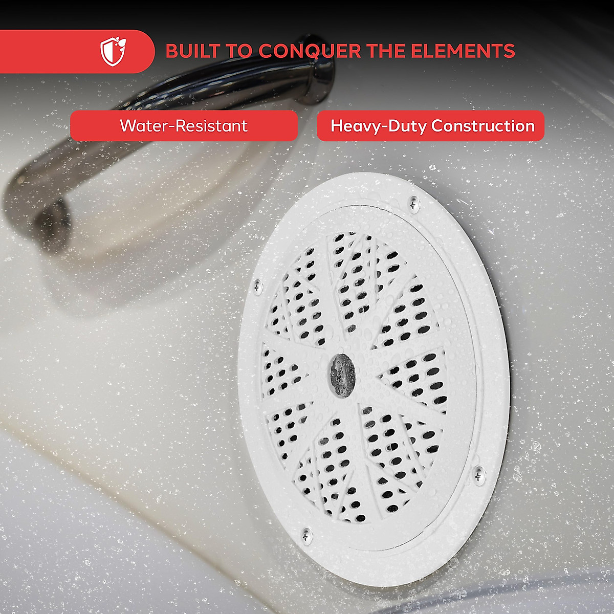 Pyle 5.25 Inch Dual Marine Speakers - 2 Way Waterproof and Weather Resistant Outdoor Audio Stereo Sound System with 100 Watt Power, Polypropylene Cone and Cloth Surround - 1 Pair - PLMR51W (White)