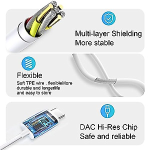 USB C Headphones 4 Pack, USB Type C Earbuds HiFi Stereo USB C Wired Earphones with Microphone Volume Control Compatible with Samsung Galaxy S23 S22 S21 Google Pixel 6 5 4XL/iPad Pro