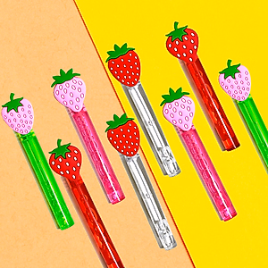 uoyoi Strawberry Party Favors,24Pcs Strawberry Bubble Wands for Kids,Sweet Berry Bubble Wand for Strawberry Birthday Party Supplies,Pinata Baby Shower Goodie Bag Stuffers Gift