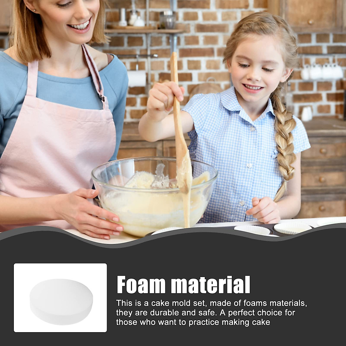 BESTonZON Wedding Cake Stand Round Cake Foam 3Pcs Round Cake Foams Cake Dummies Round Cake Foam Display Foam Cake Dummies for Decorating Practice Mould Cake Dummies Candy Set