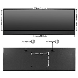 wisecoco 14'' 4K UHD IPS 3840x1100 Stretched Bar Touch Screen Display Monitor for Laptop Computer PC Speed Temperature Windows Aida64 CPU GPU HDMI Secondary Monitor for Music Media Timeline Editing