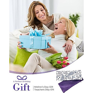 Hihealer Weighted Eye Mask for Sleeping, 5x9 Inches with Lavender Aromatherapy - Moist Heat Eye Compress, Eye Pillow for Yoga, Meditation, and Headache Relief, Relaxation Gift for Women