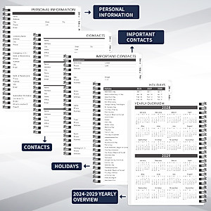 2024-2028 Monthly Planner/Calendar - 5 Year Monthly Planner 2024-2028 with Tabs, Jan 2024 - Dec 2028, 6.4" x 8.5", 60 Monthly Planner, Two-Side Pocket, 9 Notes Pages, Suitable for Long-Term Planning