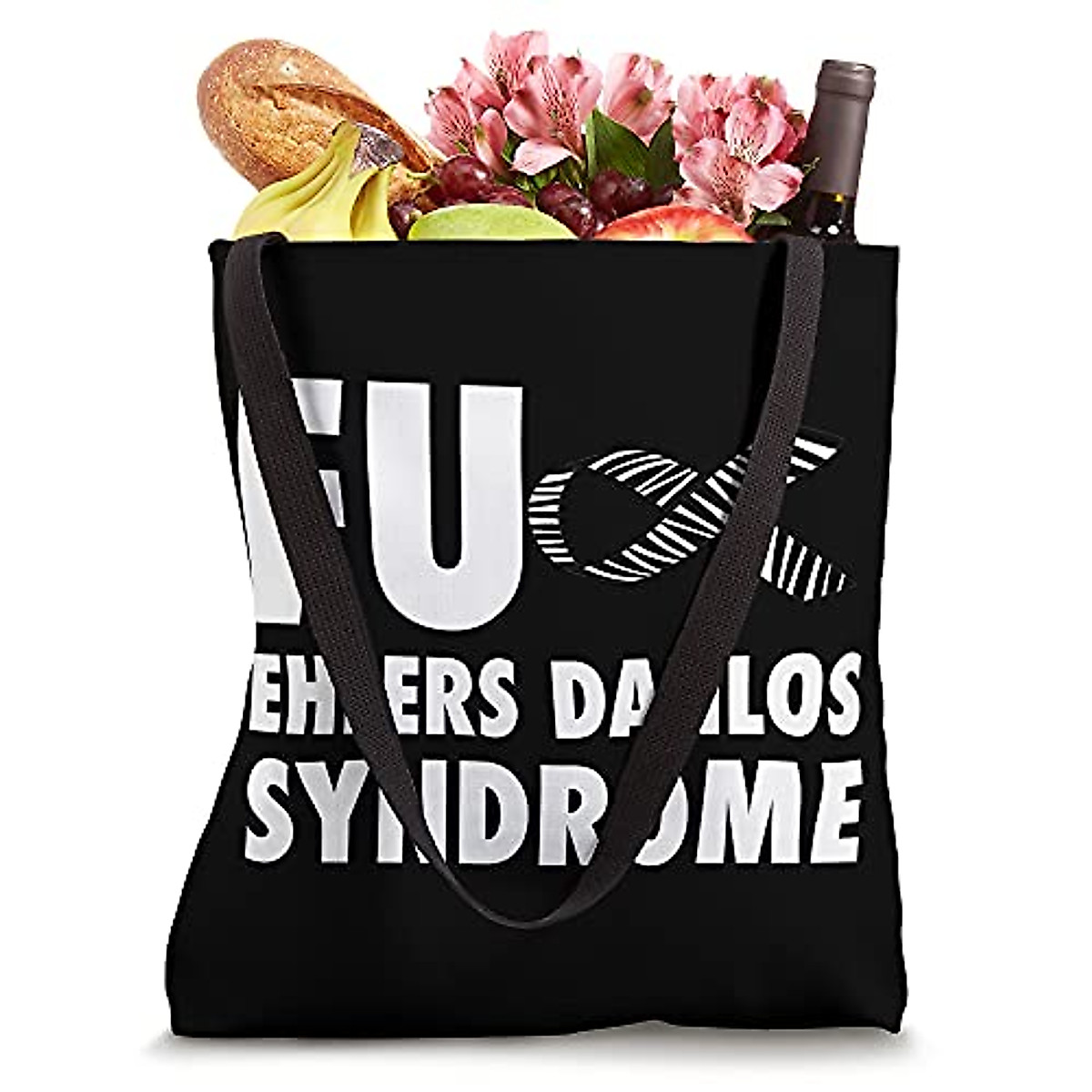 FU Ehlers Danlos Syndrome Zebra Stripe Ribbon - EDS Tote Bag