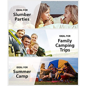 REVALCAMP Lightweight Blue Sleeping Bag Indoor & Outdoor use. Great for Kids, Youth & Adults. Ultralight and Compact Bags are Perfect for Hiking, Backpacking, Camping & Travel