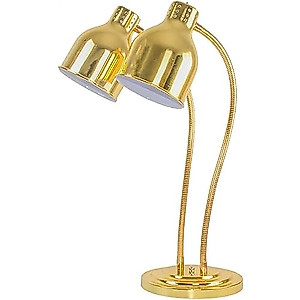 LINKANRUO Food Warming Lamp Commercial Food Warmer Lights - Adjustable Height, 2x250W Weighted Base. Preserve Heat, Keep Buffet Dishes Warm Lamps(Yellow)