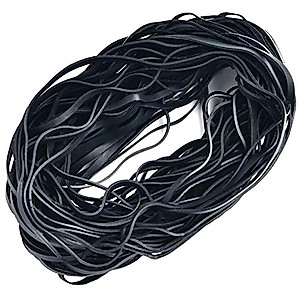 AMUU Rubber Bands Large Black 50 Pack 8 inches Trash Can Band Set Elastic Bands for Office Supply Trash Can File Folders Cat Litter Box Size Big Rubbers Bands Large
