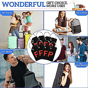 8 Pcs Black Initial Letter A-Z Luggage Tags Silicone Instrument Tag with Name Card Suitcase Tags with Stainless Steel Loop (Letter P)