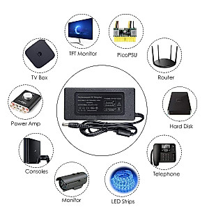Nobsound DC 24V@6A 150W Power Supply Adapter, AC100~240V Power Brick for Amplifier