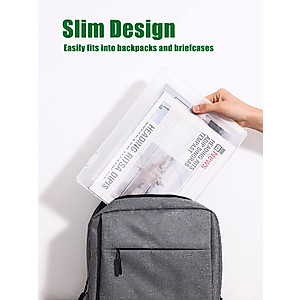 Denkee 4 Pack A4 File Portable Project Case, Plastic Storage Box for 8.5" x 11" Letter A4 Paper, Documents Magazines Paper Protector, Office School Supplies Accessories Storage Organizer Boxes (12.2 x 8.9 x 0.71 in)