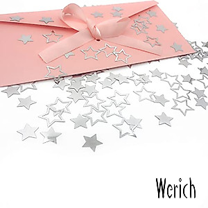 Werich Star Confetti Merry Christmas Max Party Silver Table Confetti Happy Birthday Baby Shower Wedding Party Sprinkles Confetti Metallic Foil Stars for Party Wedding Festival Decorations 1100 Pieces
