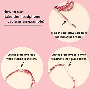 Cable Protector Animal Proof Wire Repair, Cord Protector for Pets Headphone Saver Spiral Cable Wrap Strain Relief, Cord Sleeve for Phone Cable USB Date Cable, 60 inches, 2 pcs, Silver-Red-Blue