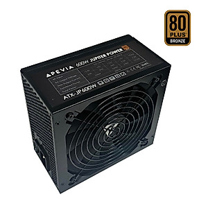 Apevia ATX-JP600W Jupiter 600W 80 Plus Bronze Certified Active PFC ATX Gaming Power Supply, Supports Dual/Quad Core CPUs, SLI/Crossfire/Haswell, 3 Year Warranty