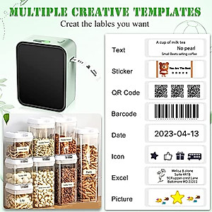 Vasttron Label Maker Machine Thermal Bluetooth Label Printer with Tape Inkless Rechargeable Mini Labeler Small Handheld Sticker Maker with Multiple Templates for Office Home Storage Organizing