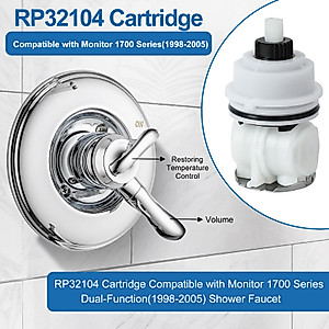 RP32104 Shower Cartridge, Compatible with Delta Monitor 1700 series (1998-2005) Cartridge, for delta Monitor Shower Cartridge for Tub/Shower Faucet Valve