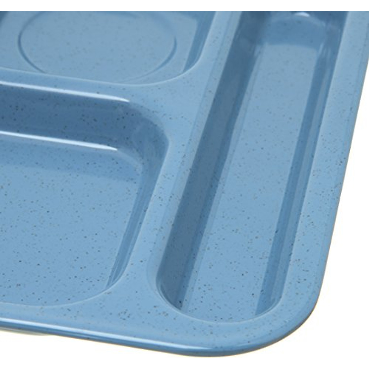 Carlisle FoodService Products Right-Hand Heavyweight 6-Compartment Melamine Tray 10" x 14" - Sandshade
