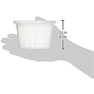Mr. Miracle Deli Containers with Lids - 48 Pack of 16 oz Clear Airtight Reusable Plastic Food and Multi-Purpose Containers - Microwave, Freezer, and Dishwasher Safe