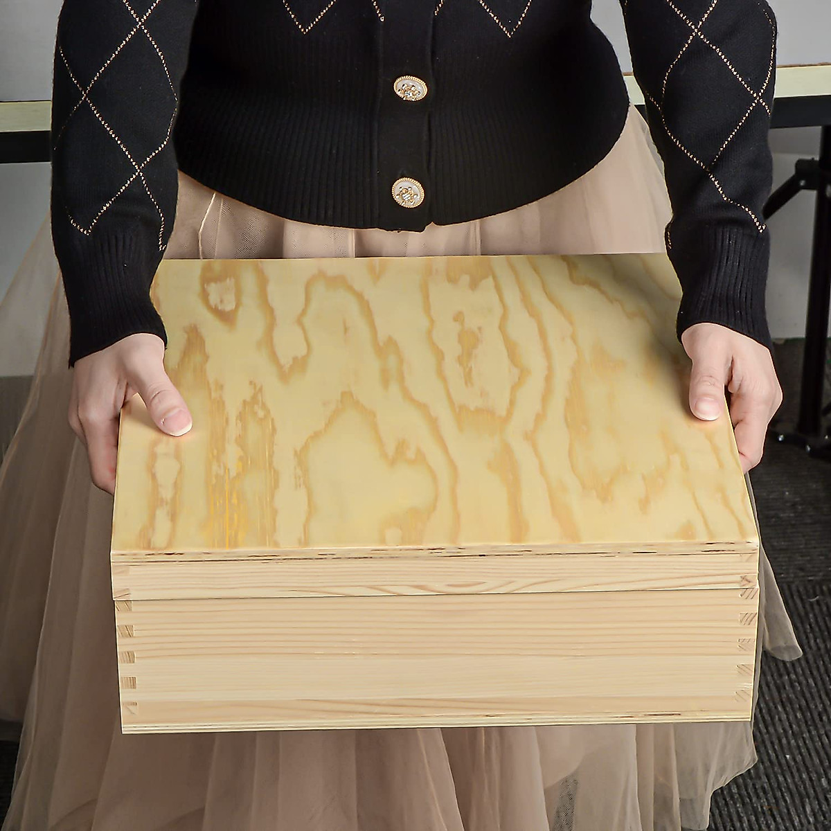 Large Soap Molds, 8L/282oz Rectangle Silicone Liner for 18 Bar Mold with Wooden Box and Lid,DIY Handmade Soap Making Tools