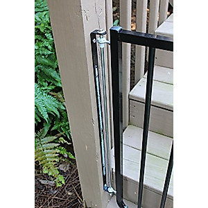 Cardinal Gates SS30OD Outdoor Baby Gate for Stairs - Adjustable Outdoor Dog Gate - Aluminum Safety Gate for Kids & Pets - Can be Installed at Angles - 27 to 42.5 Inches Wide - Black