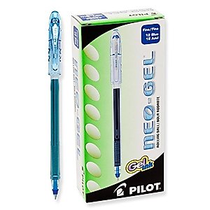 PILOT Neo-Gel Roller Ball Stick Pens, Blue Ink, Fine Point, 12-Pack (14002)
