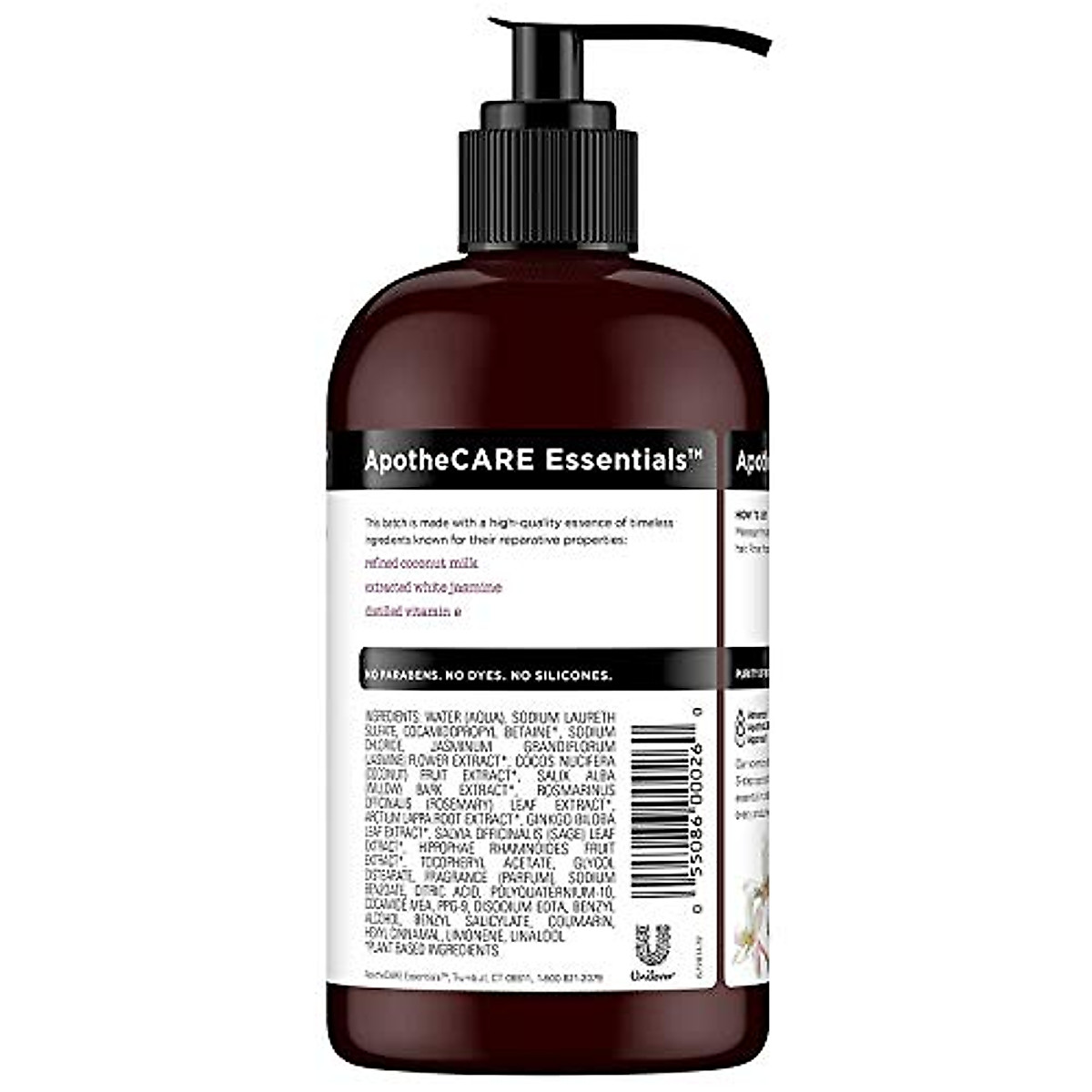 ApotheCARE Essentials The Mender Damaged Hair Repair Shampoo, Coconut Milk, White Jasmine, Vitamin E, 12 oz
