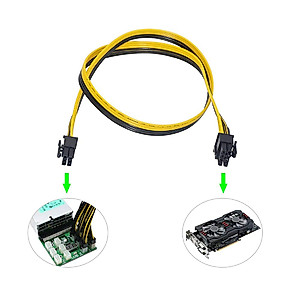 6 Pin PCI-e to 8 Pin (6+2) PCI-e Power Cable for HP Dell 750W / 1200W Server PSU Breakout Board Graphic Cards GPU Mining (8-Pack)