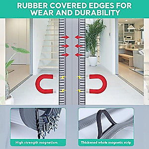 LovePads Customizable Plastic Door Curtain Strips, Magnetic Entry Curtain Panel, Heavy Duty Low Temp Waterproof Commercial Curtains for Walk-in Freezer Store Partition Doorway, Clear 12" x 72" (2 pcs)