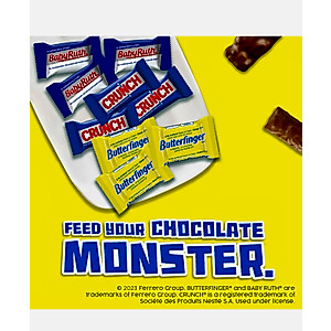 Butterfinger, CRUNCH and Baby Ruth, Mini Size Bars (200 ct) + XALEZ TM Gift Box