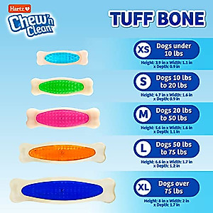 Hartz Chew 'n Clean Tuff Bone Bacon Scented Dental Dog Chew Toy - Extra Small