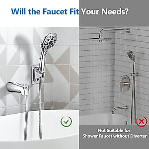 PROOX All Metal Tub Spout with Diverter Chrome, Diverter Tub Spout for Hand Shower