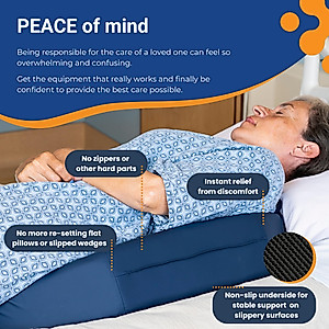 Bedsore Rescue Positioning Wedge – The Original Contoured Positioning Pillow for Bed Sore Prevention & Recovery, Pressure Ulcer Cushion & Patient Turning Wedge - Non-Skid