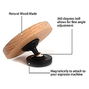 UPTTHOW Espresso Lens Reflective Mirror Flow Rate Observation Wooden Base Magnetic Cafe Machine Tool Coffee Maker Accessories for Home Barista Cafe Bar