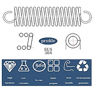 2Pack Premium Porch Swing Springs,1300lb Heavy Duty Springs, Rust Resistant Swing Springs, Spring for Swing Hammock Hanging Chair Spring for Hammock spring,Porch Swings,Indoor Outdoor Hanging Kit