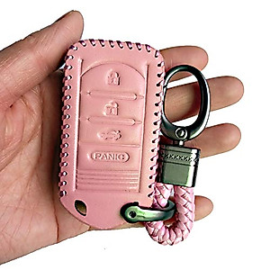 Pink 4Btn Leather Case Protector Key Fob Cover Smart Car Remote Holder Protector Jacket Fit For Acura ILX TL LTX ZDX RDX MDX M3N5WY8145 (NOT fit ENGINE HOLD FOB)