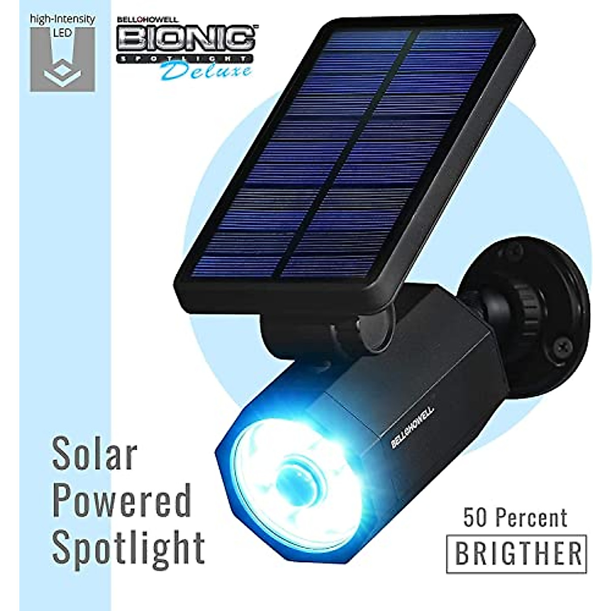 Bell+Howell Bionic Spotlight Deluxe Solar Lights Outdoor with Motion Sensor 50% Brighter 8 LED Bulbs LED Lights Waterproof Landscape Spotlights for Patio Yard Garden Outdoor Lighting As Seen On TV