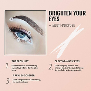 Erinde Liquid Glitter Eyeshadow, White Eyeshadow Stick, 12PCS White Eyeliner Pencil