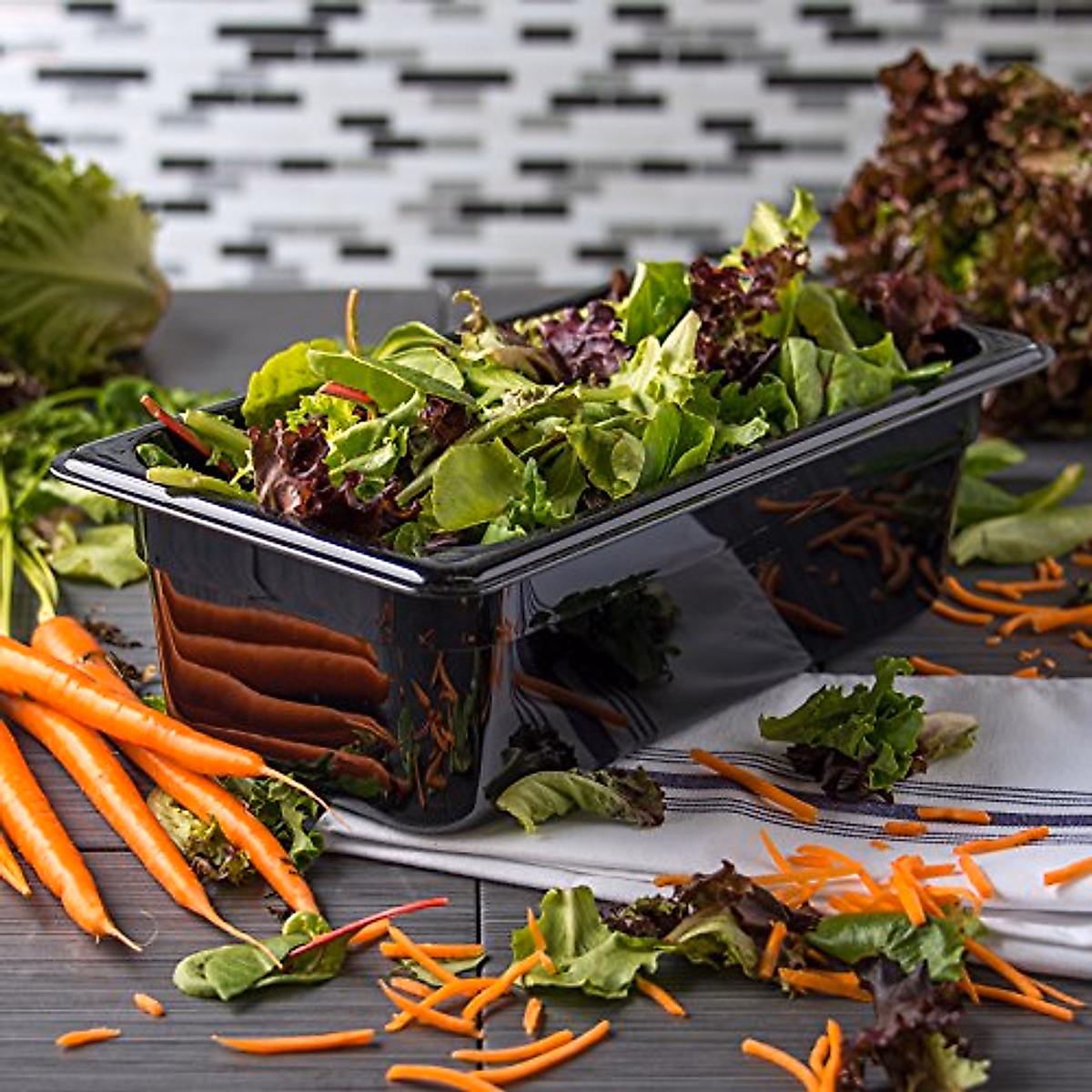 Carlisle FoodService Products 3066103 StorpPlus Third Size Food Pan, Polycarbonate, 4" Deep, Black