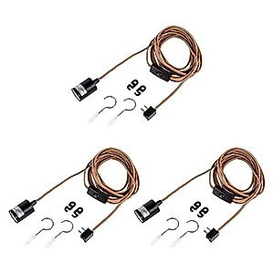 GRUENLICH Plug in Pendant Lighting, Hanging Light Kit with ON/Off Switch, 15 Feet Cord, Bulbs Not Included, Bronze, 3-Pack