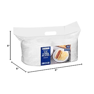 Member Mark Heavy Duty Paper Plates, 9", 600 Count