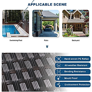 Kullavik 12PCS Outdoor Patio Furniture Set PE Wicker Rattan Sectional Sofa Patio Conversation Sets,Navy Blue