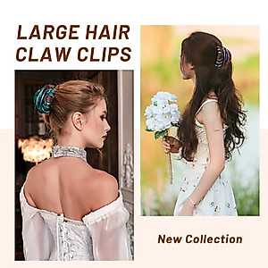 Large Hair Claw Clips With Strong Hold for Women - 4 Inch Non-Slip Octopus Clamps for Long Thick Hair (3 Pack)